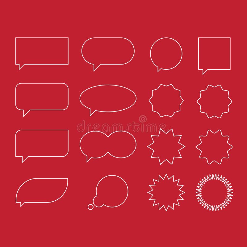 Simple Line Speech Bubble Set Stock Vector - Illustration of graphic ...