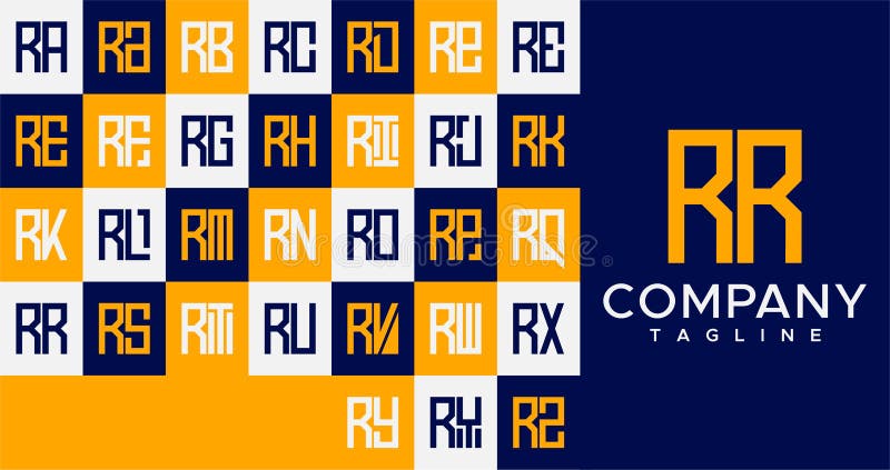 Simple Line Square Letter R Logo Design. Abstract Box RR R Letter Logo ...