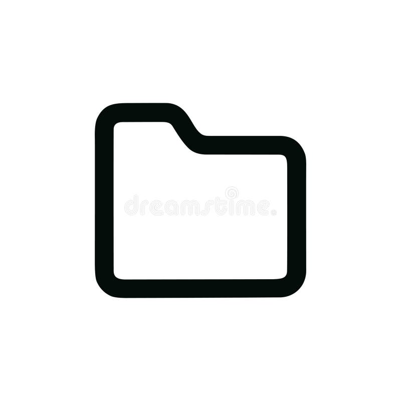 Simple Line Style Document Folder Symbol Icon Stock Illustration ...