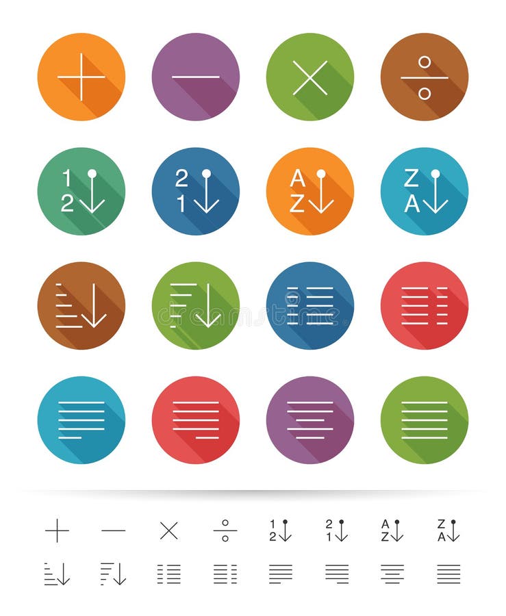 Simple Line Style : Graphic User Interface Element Icons Set 2 - Vector ...