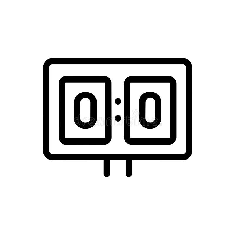 Simple Line Style Scoreboard Displaying a Zero Zero Score Icon Stock ...