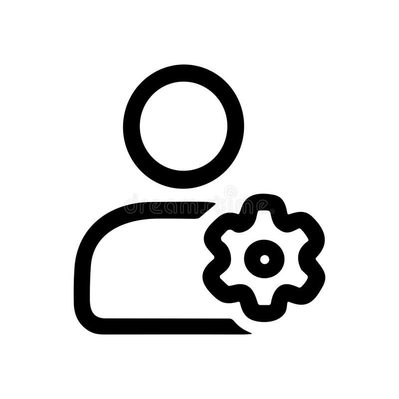 Simple Line Style User Configuration Profile Setting Account Icon Symbol Stock Vector ...