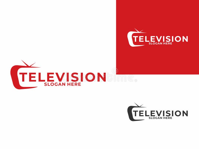 Simple Line Television Logo Vector. TV or Television Channel Logo ...