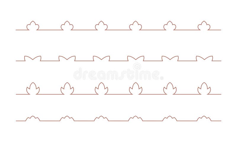 Simple Line Turkish Borders Set. Florish Arabian Vector Divider for ...