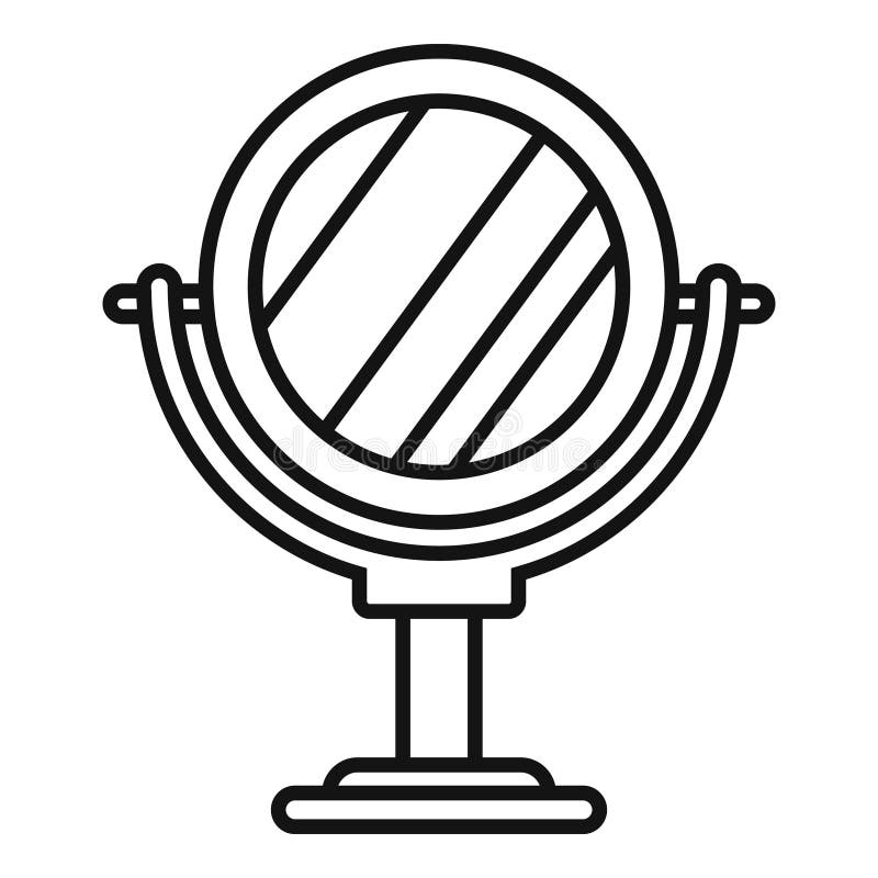 Round Desktop Mirror Standing on Stand Icon Stock Illustration ...