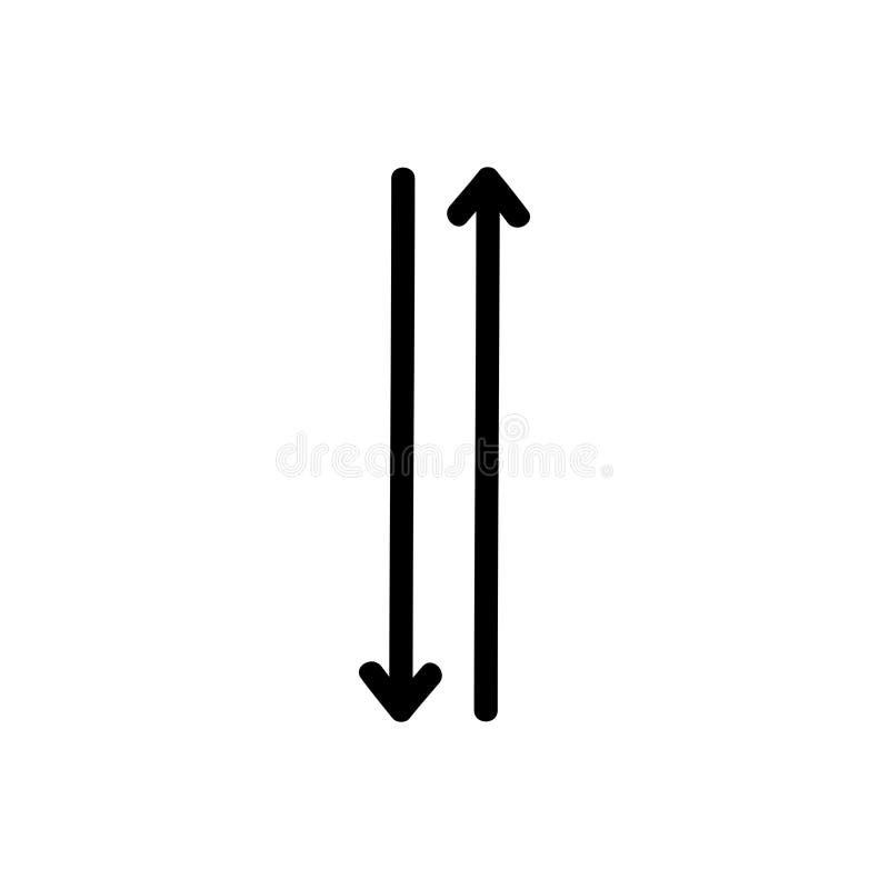 Up and Down Parallel Arrows Line Black Doodle Stock Illustration ...