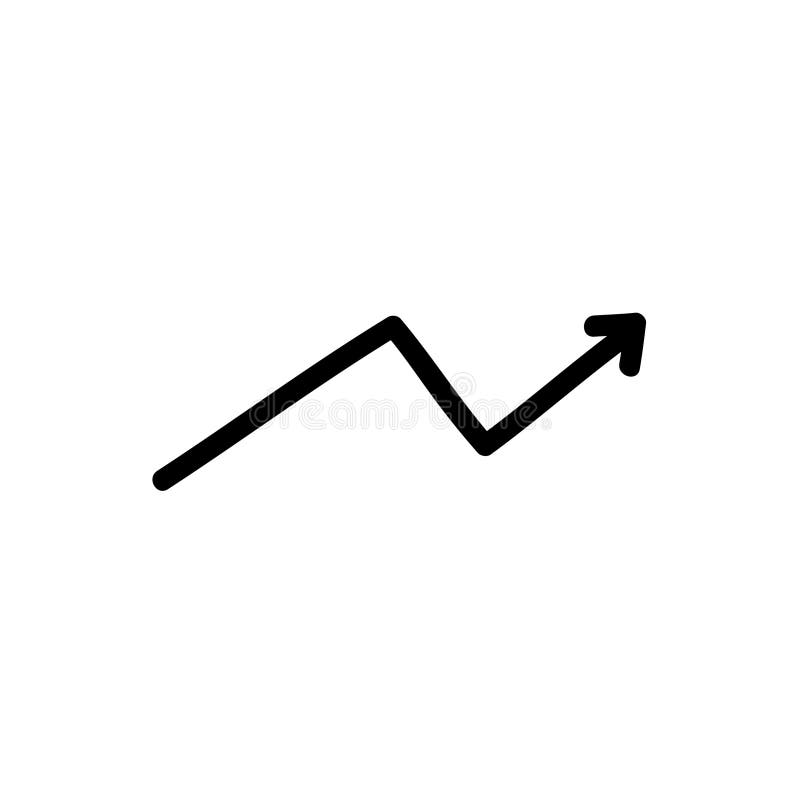 Zig Zag Arrow Right Line Black Doodle Stock Illustration - Illustration ...