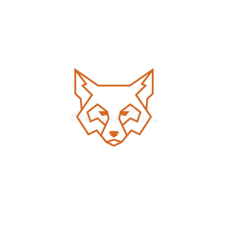 Simple Linear Fox Head Logo Isolated Stock Vector - Illustration of ...