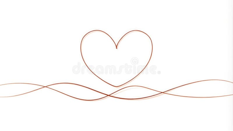 Simple Linear Heart Pattern Delicate Lines.Minimalistic Isolated Heart ...
