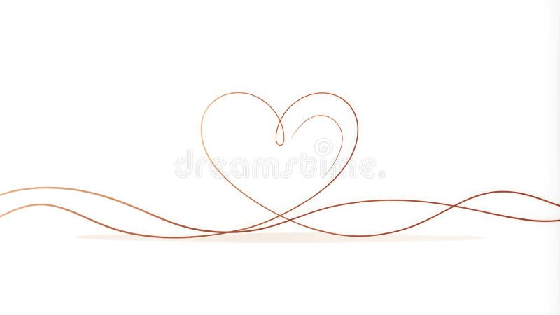 Simple Linear Heart Pattern Delicate Lines.Minimalistic Isolated Heart ...