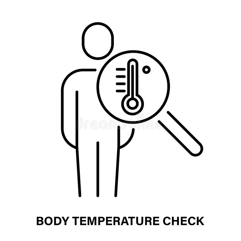 Simple Linear Icon for Checking Body Temperature Stock Vector ...