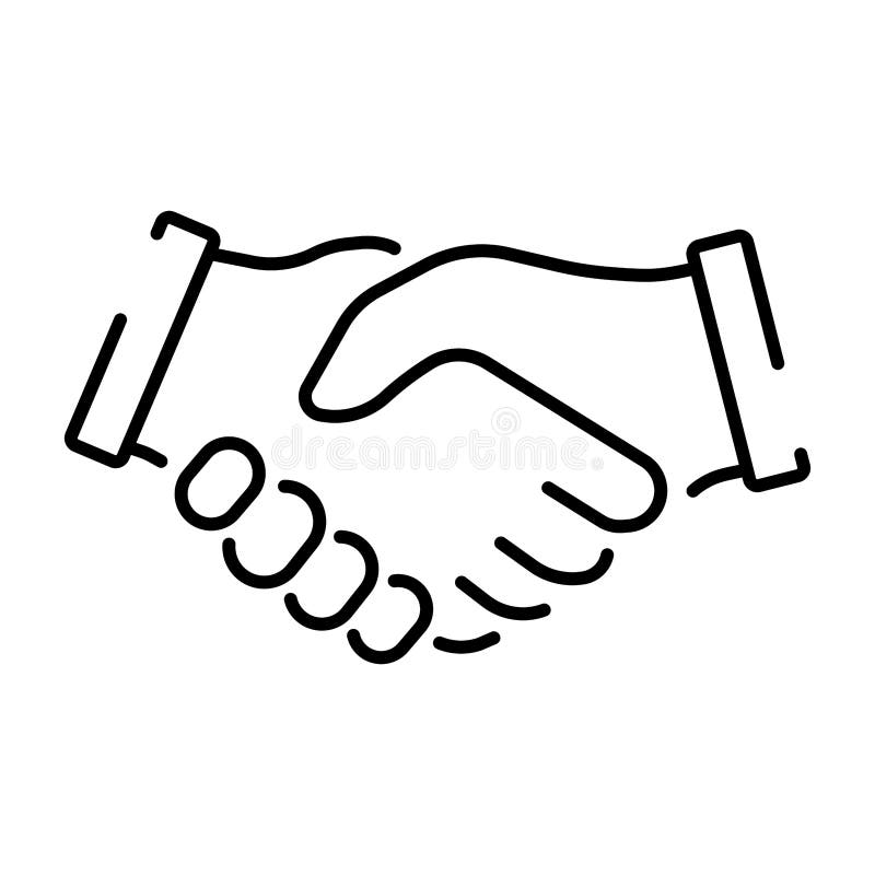 A Simple Linear Icon Representing a Handshake. Stock Vector ...
