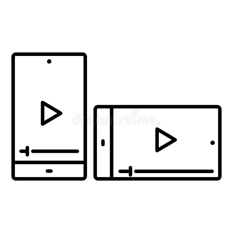 Simple Linear Icon of a Smartphone Playing Video. Stock Vector ...