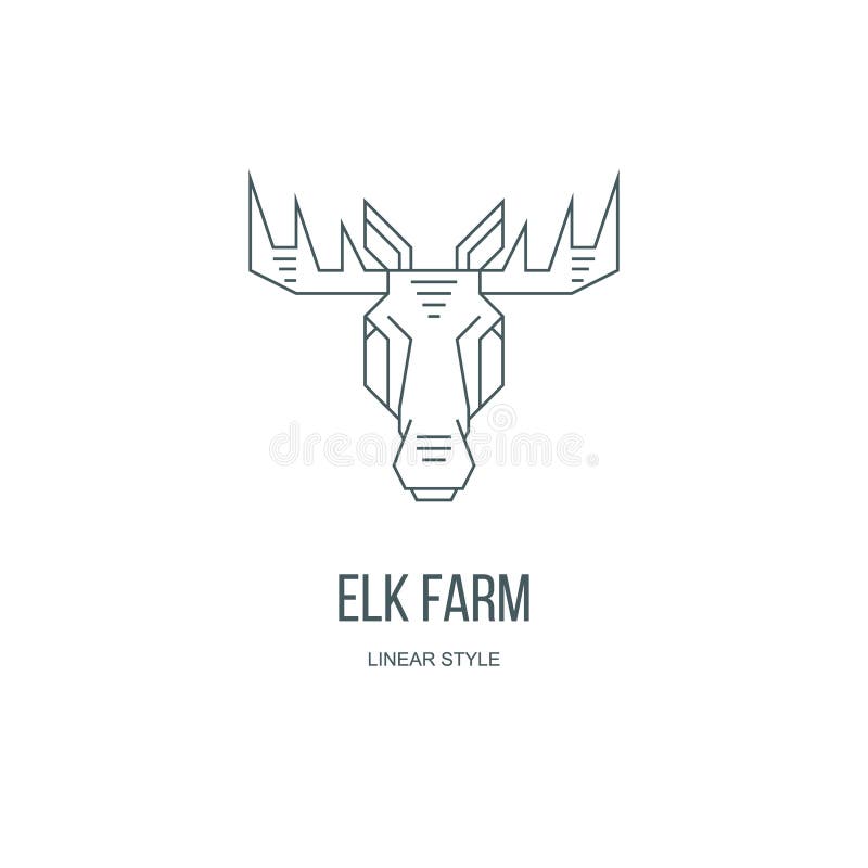 Simple Linear Logotype with Elk Head Which Created in Simple Geo Stock ...