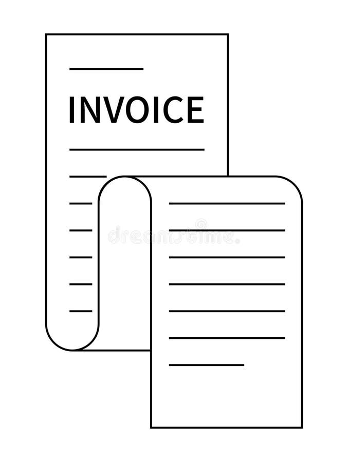Simple Linear Representation of an Invoice Document in Black and White ...