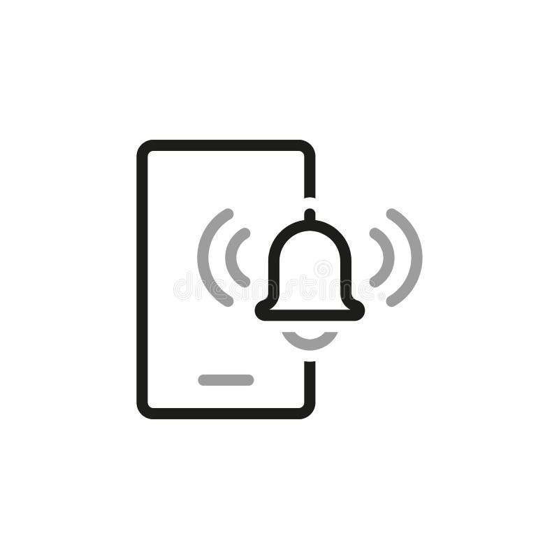 Simple Linear Vector Icon Related To Mobile Phone Notification. Line ...