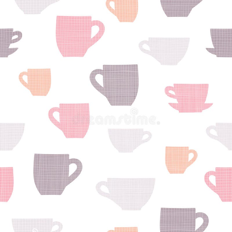 Simple Linen Textured Cups Vector Repeat Pattern Stock Vector ...