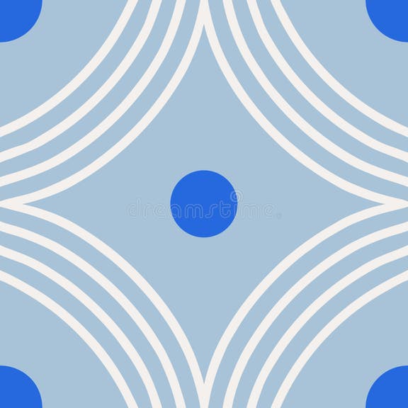 Simple Lines Pattern Smooth Curve Blue Dot Stock Illustration ...