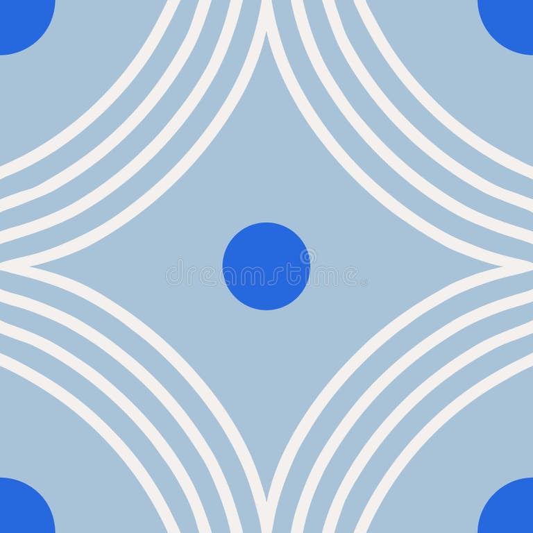 Simple Lines Pattern Smooth Curve Blue Dot Stock Illustration ...