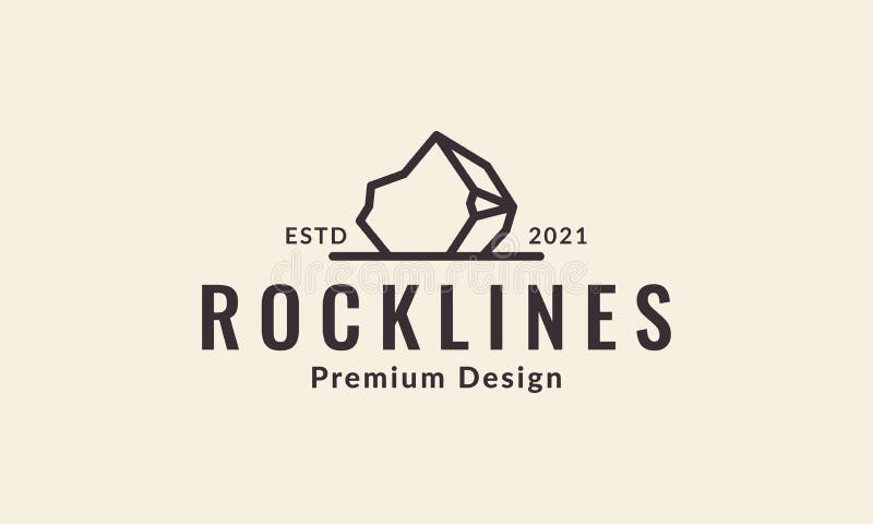 Simple Lines Stone Rock Logo Vector Symbol Icon Design Illustration ...