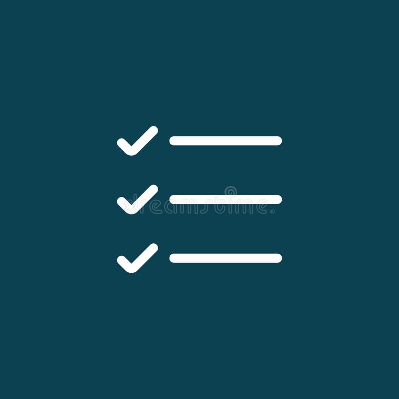 Simple List, Checklist Icon on Blue Background Stock Illustration ...