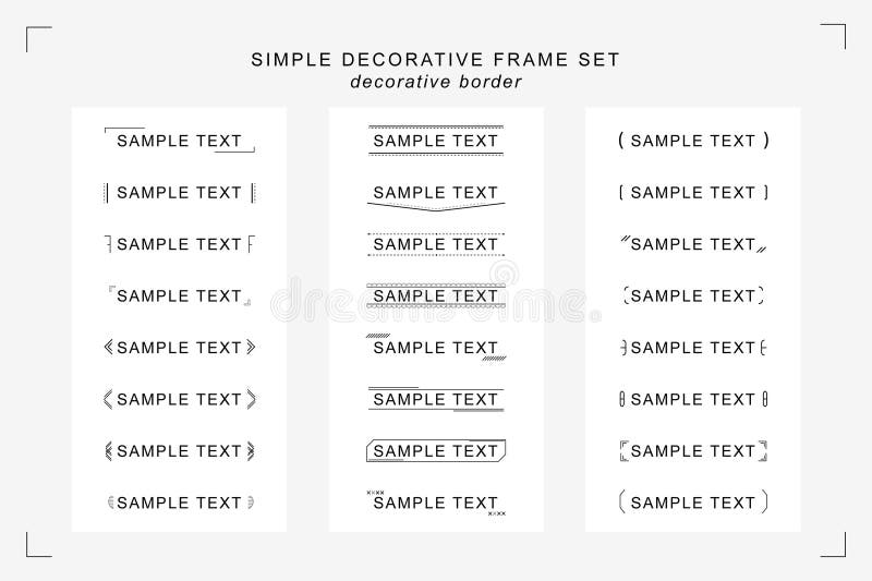 Simple Little Decorative Text Frame Set Stock Illustration ...