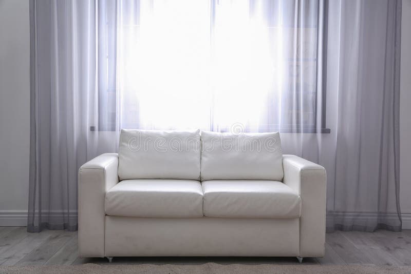 Simple Living Room Interior with Comfortable Sofa. Space for Text Stock ...