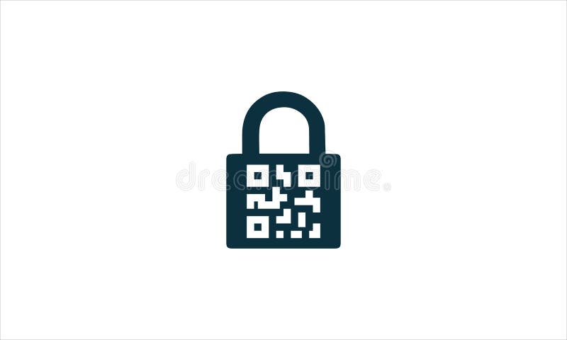 Simple Lock with QR Code Logo Design Illustration Stock Vector ...