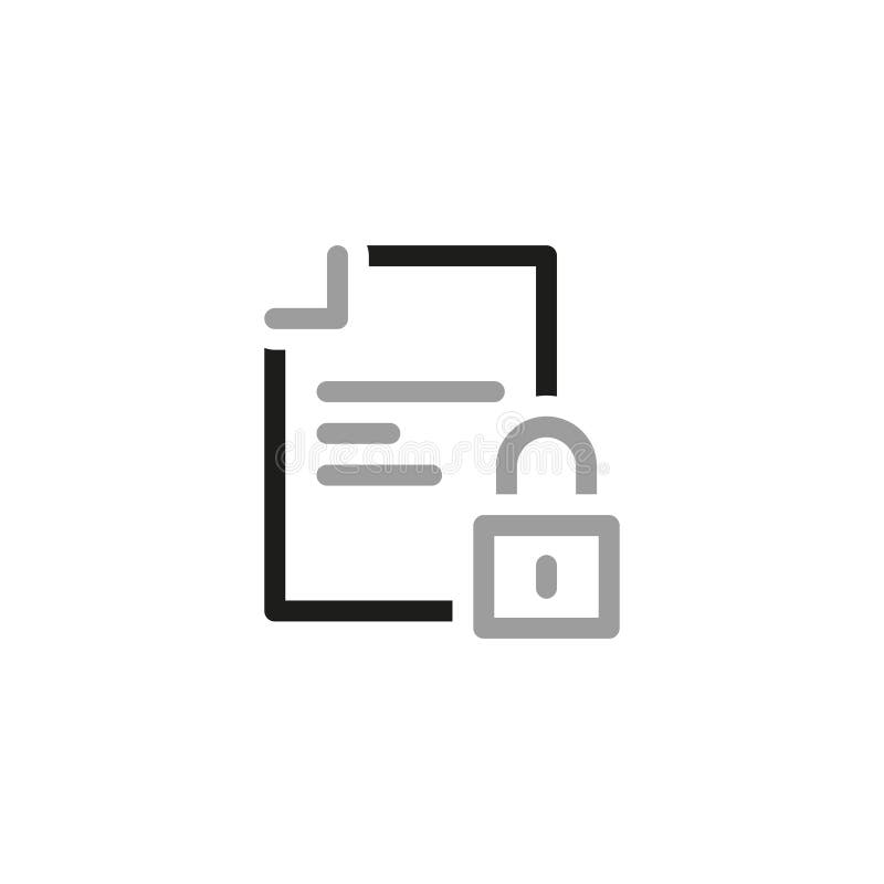 Simple Locks Related Vector Line Icons. Document Protection. Vector ...