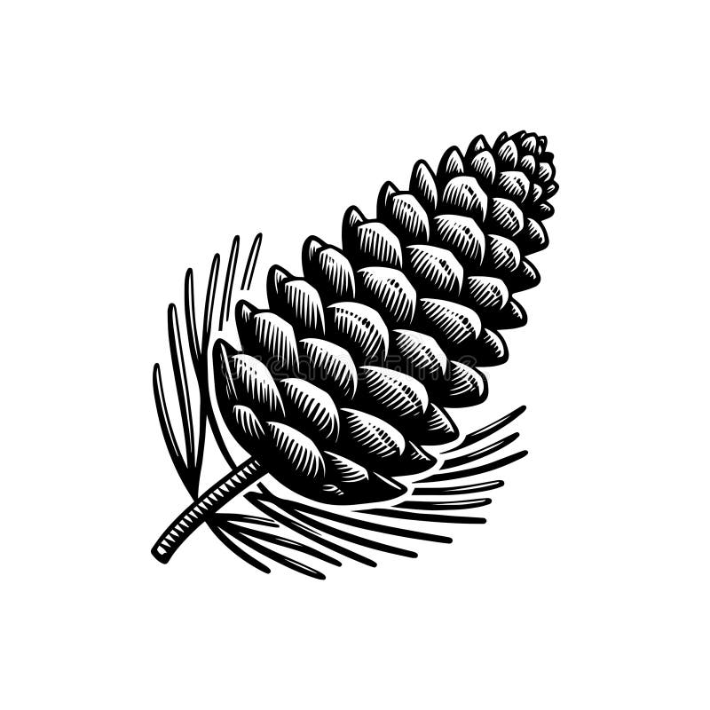 Lodgepole Pine Seed Vector for Vintage Logo and Retro Illustration ...