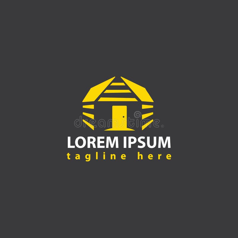 Simple Log Woods Cabin Logo Design Vector Illustration Stock Vector ...