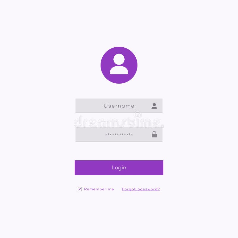 Simple Login Form Page Template Stock Vector - Illustration of password ...
