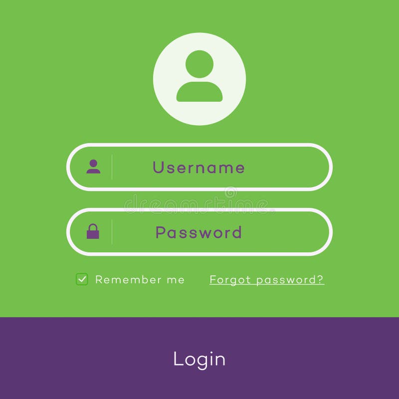 Simple Login Page Form Modern Flat Style Stock Vector - Illustration of ...