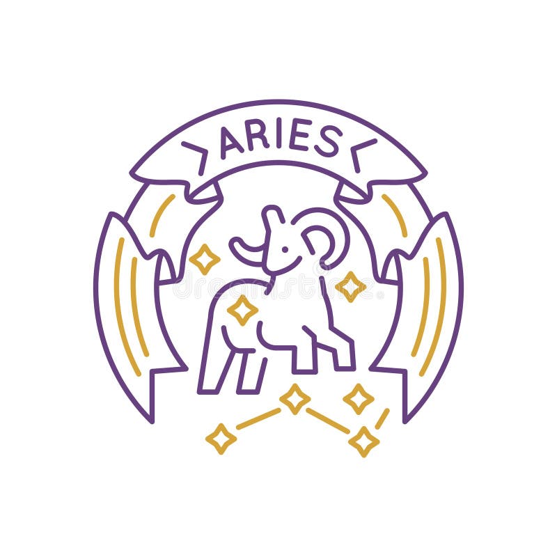 Simple Logo with Aries Zodiac Icon Stock Vector - Illustration of ...