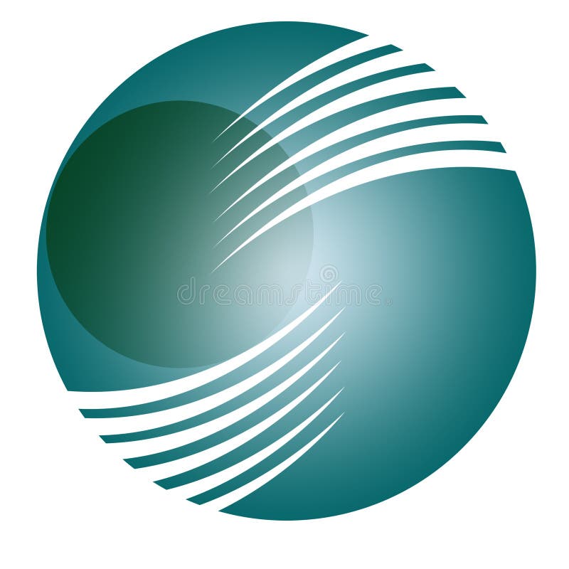 Simple Logo Circle Blue Gradient and Four White Object Stock ...