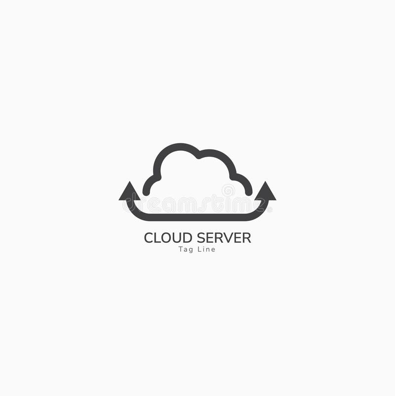 Simple Logo Cloud Server Design Sign Template Symbol. Modern Logo Cloud ...