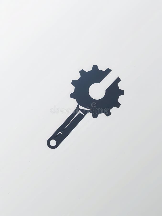 A Simple Logo Combines a Wrench and Gear, Representing Mechanical ...