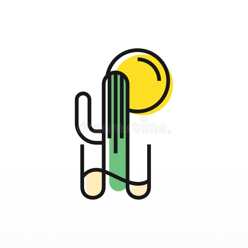 A Simple Logo Design of a Cactus Stock Illustration - Illustration of ...