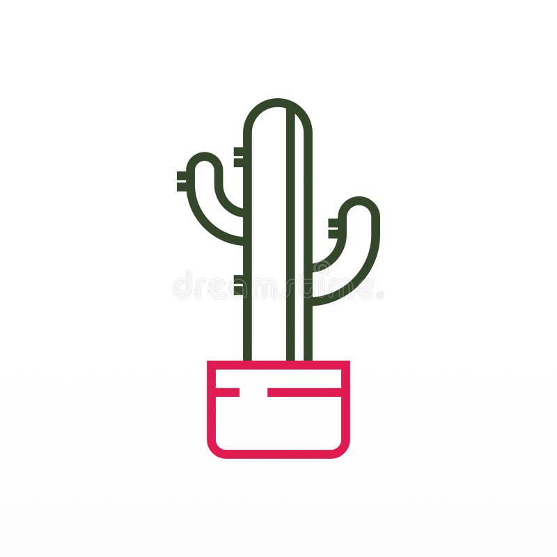 A Simple Logo Design of a Cactus Stock Illustration - Illustration of ...