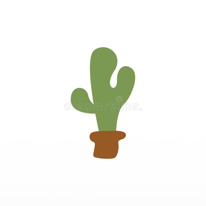 A Simple Logo Design of a Cactus Stock Illustration - Illustration of ...