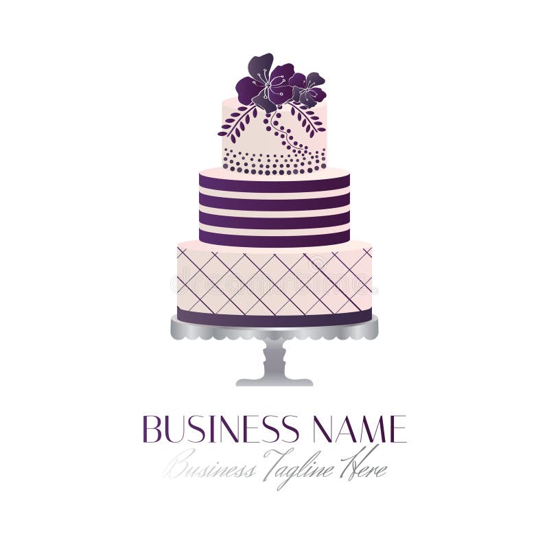 Simple Logo Design with a Cake Stock Vector - Illustration of dessert ...