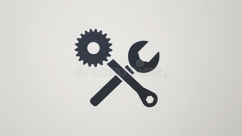 A Simple Logo Displays Crossed Tools, Including a Wrench and Gear ...