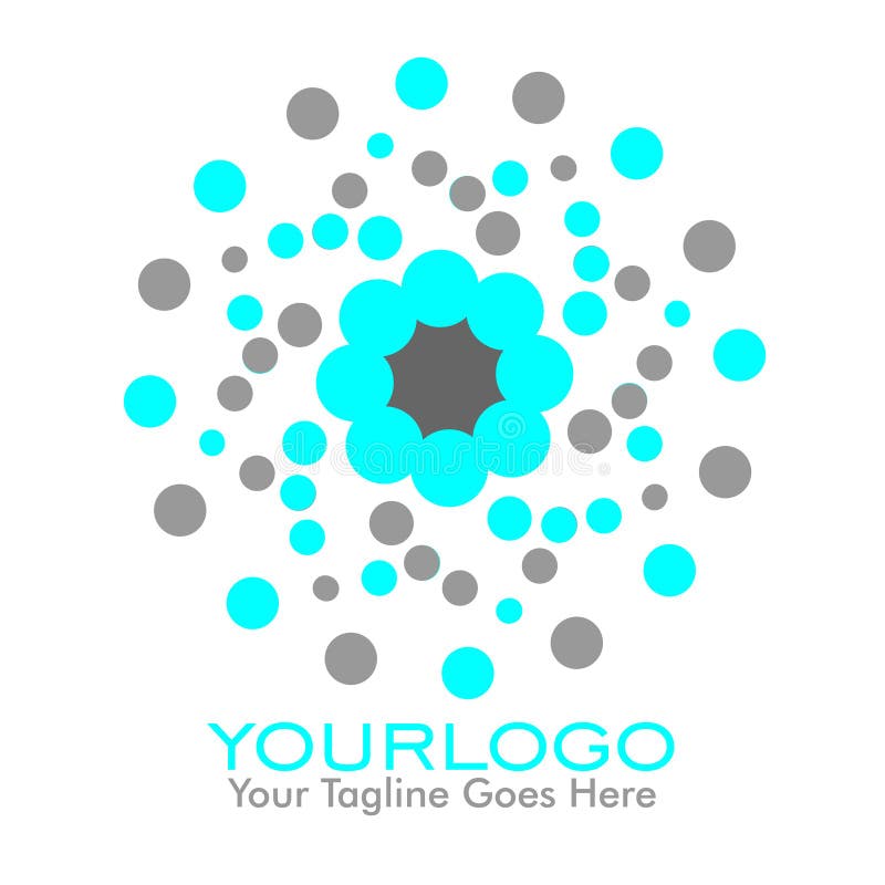 Simple Logo Dots Blue Fun Modern Stock Vector - Illustration of circle ...