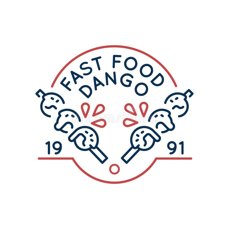 Simple Logo with Fast Food Dango Icon Stock Vector - Illustration of ...