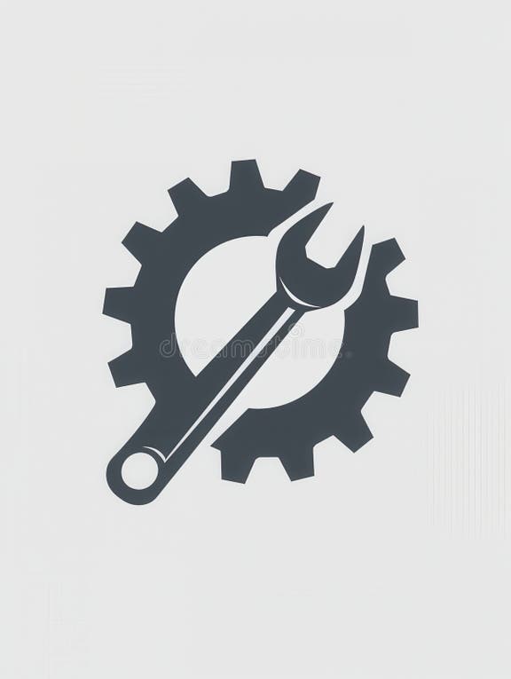 A Simple Logo Features a Wrench and Gear, Representing Mechanical Tools ...
