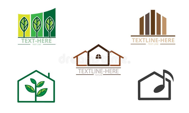 Five logos stock vector. Illustration of simple, logos - 101020269