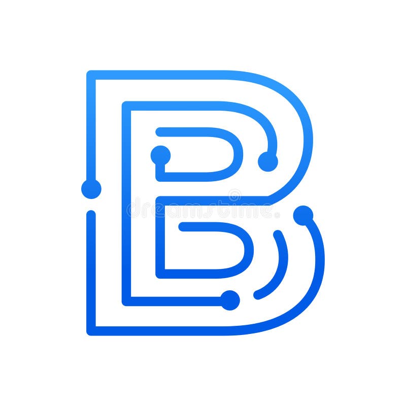 Simple Logo Initial Circuit B Stock Vector - Illustration of education ...