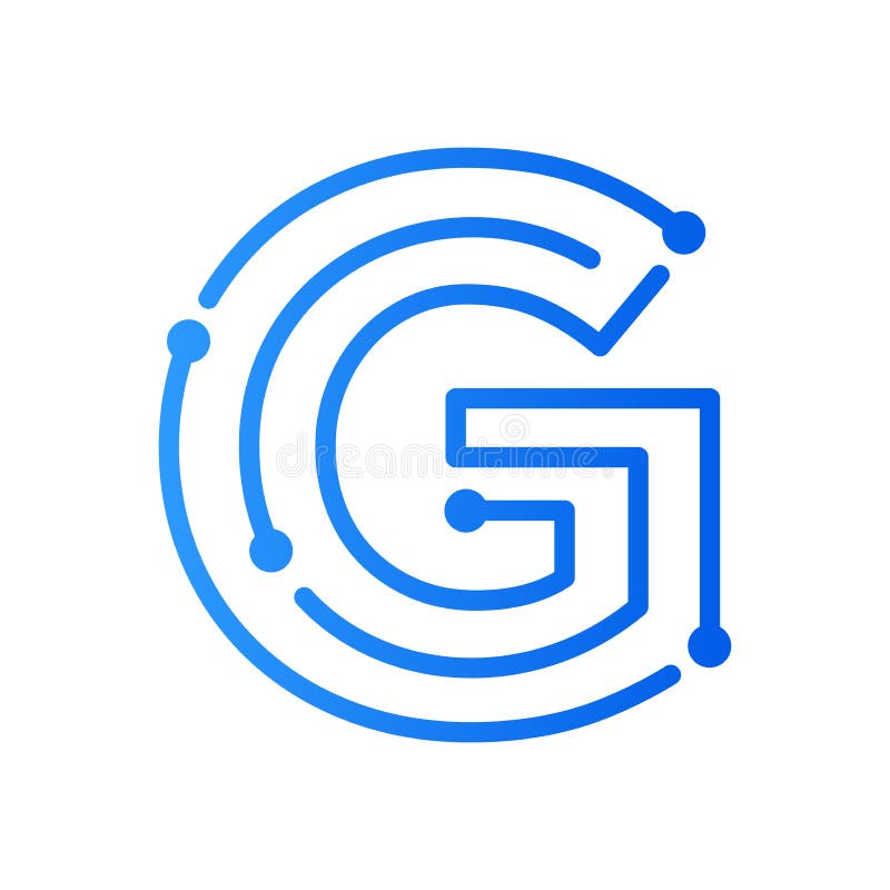 Simple Logo Initial Circuit G Stock Vector - Illustration of circuit ...
