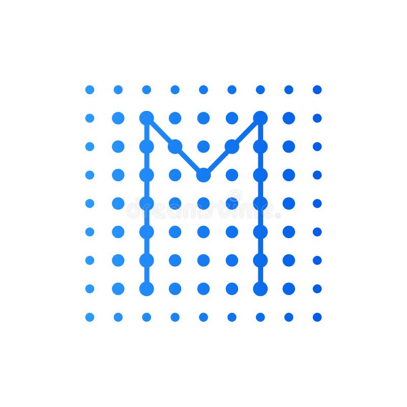 Letter M Connection Dot Logo Stock Illustrations – 186 Letter M ...