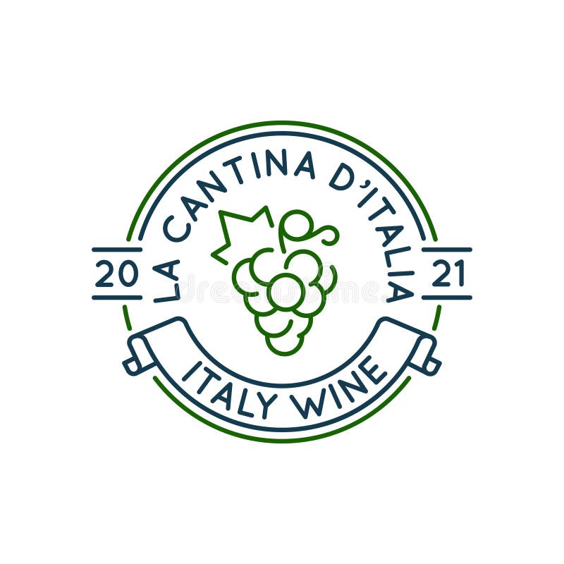 Simple Logo with Italy Wine Icon Stock Vector - Illustration of ...